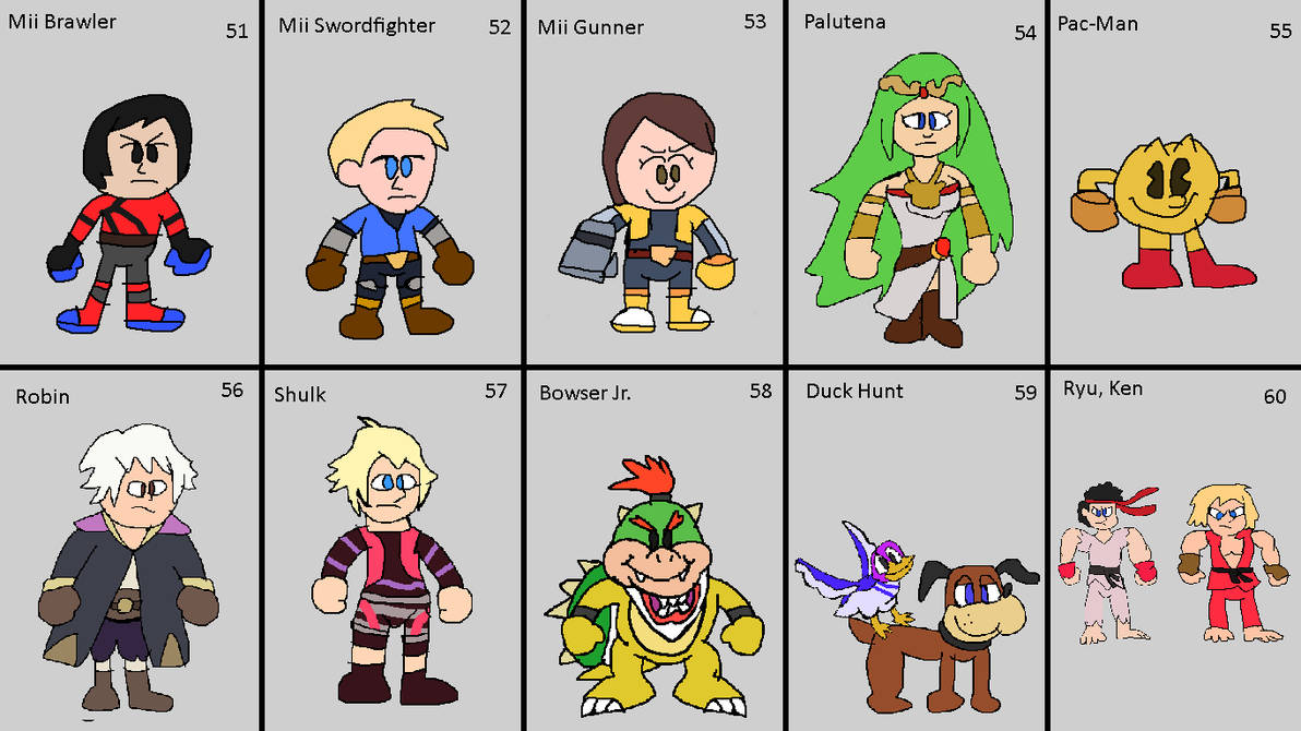 Grid Ssb Smash 51 60 Redrawn Characters By Abbysek On Deviantart