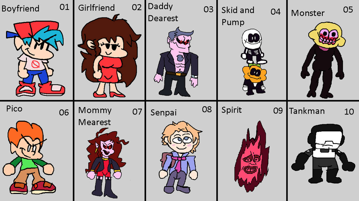 Grid Friday Night Funkin 01 10 Redrawn Character By Abbysek On Deviantart