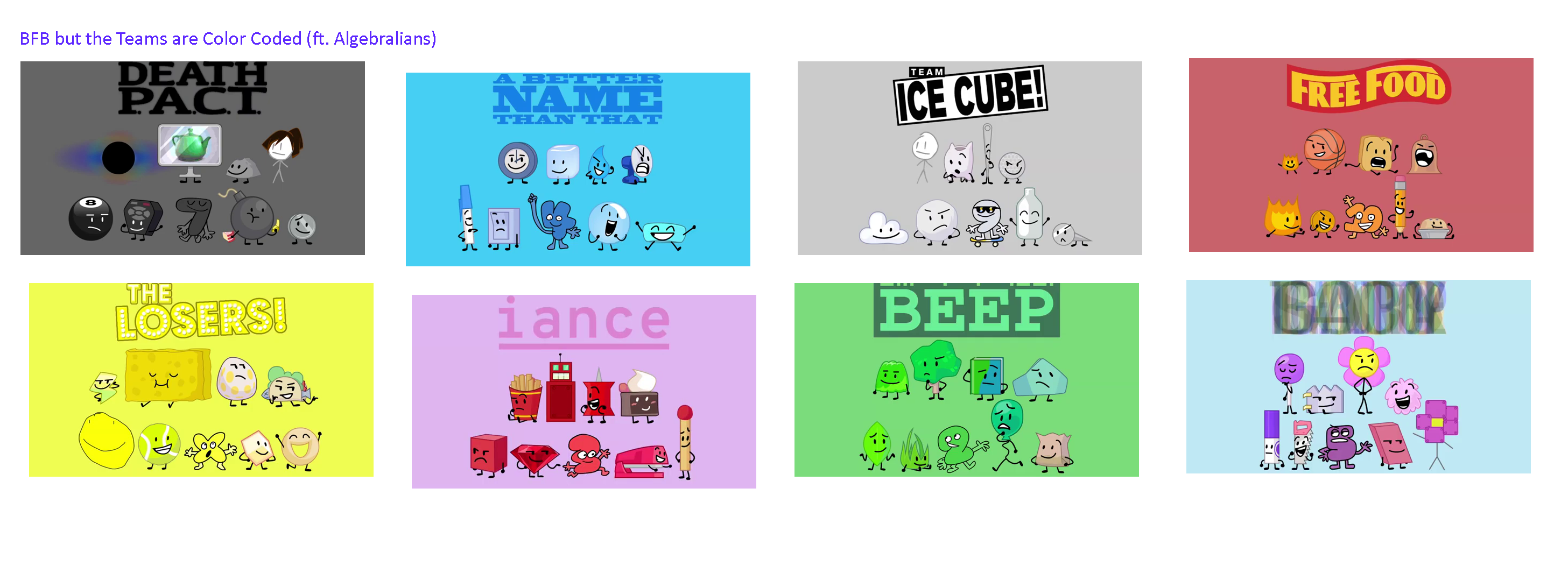 BFB but the Teams are Color Coded (ft. Algebralian by Abbysek on DeviantArt BFB but the Teams are Color Coded (ft. Algebralian by Abbysek on DeviantArt