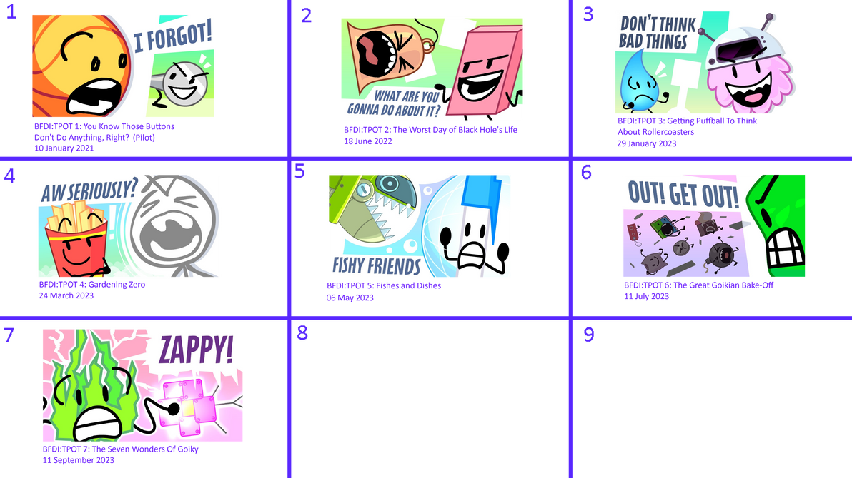 7 Out Of 9 Bfdi Tpot Or Bfditpot Episodes By Abbysek On Deviantart