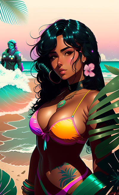 Mujer morena acechada por criatura marina by EscribaRegio on DeviantArt Mujer morena acechada por criatura marina by EscribaRegio on DeviantArt