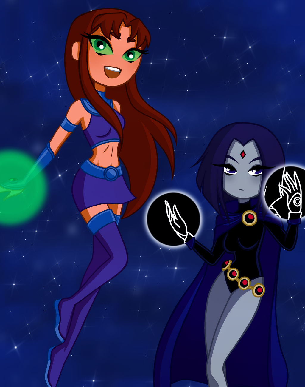 Starfire and Raven by shadouge4eternity on DeviantArt Starfire and Raven by shadouge4eternity on DeviantArt