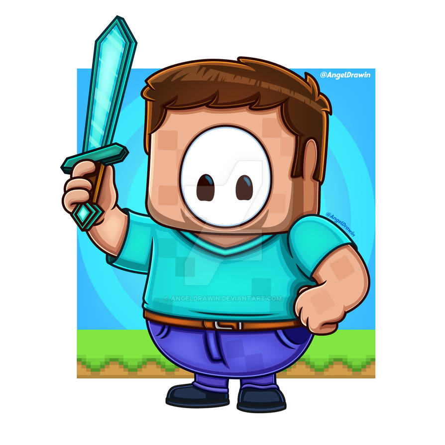 Minecraft X Fall Guys Skin Concept Fanart Chibi By Angeldrawin On