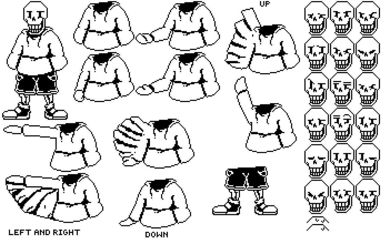 Underswap Papyrus Sprite Sheet By Loboestepario2017 On Deviantart