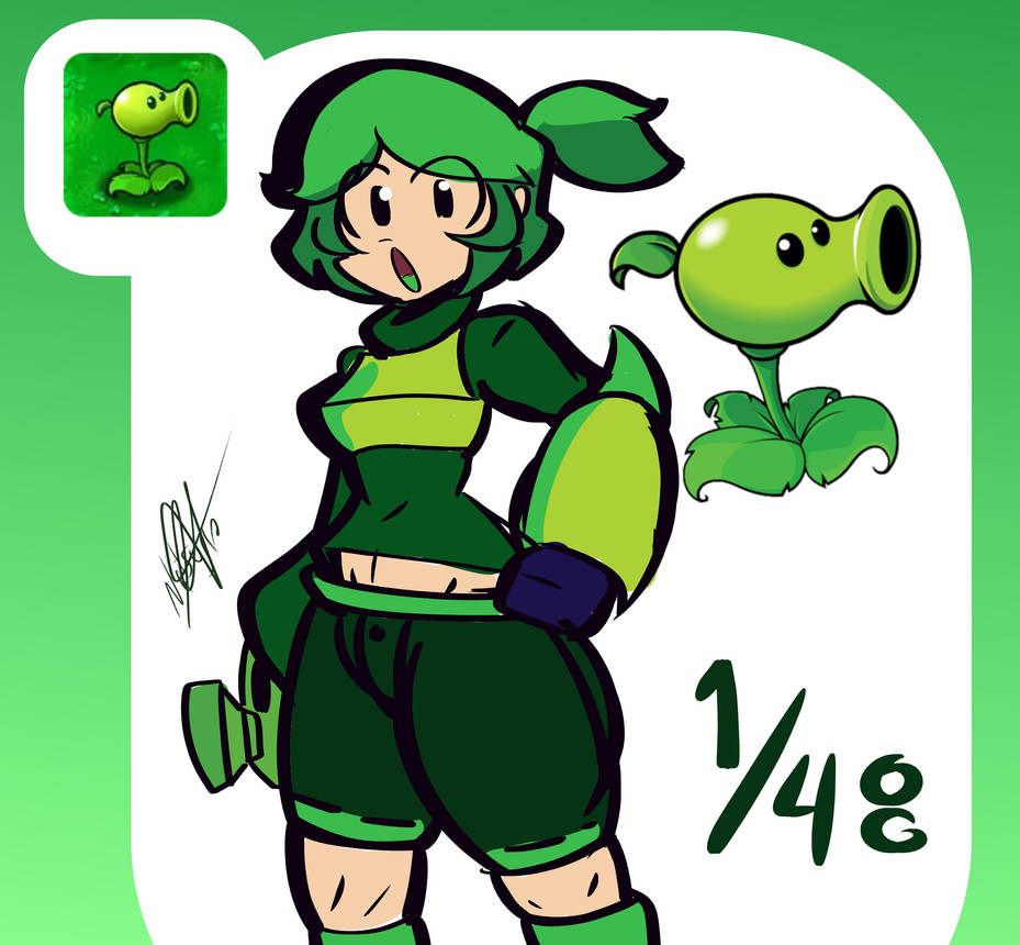 Plants Vs Zombies Peashooter And Gatling Pea Custom C
