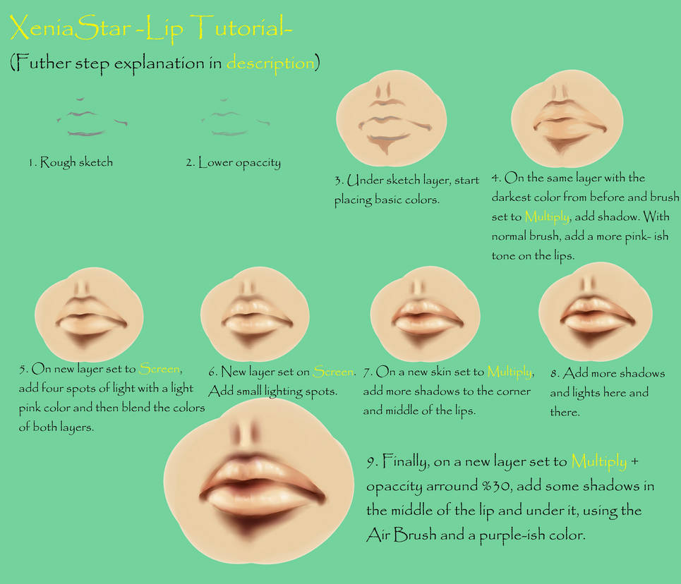Lips Tutorial By Xeniastar On Deviantart