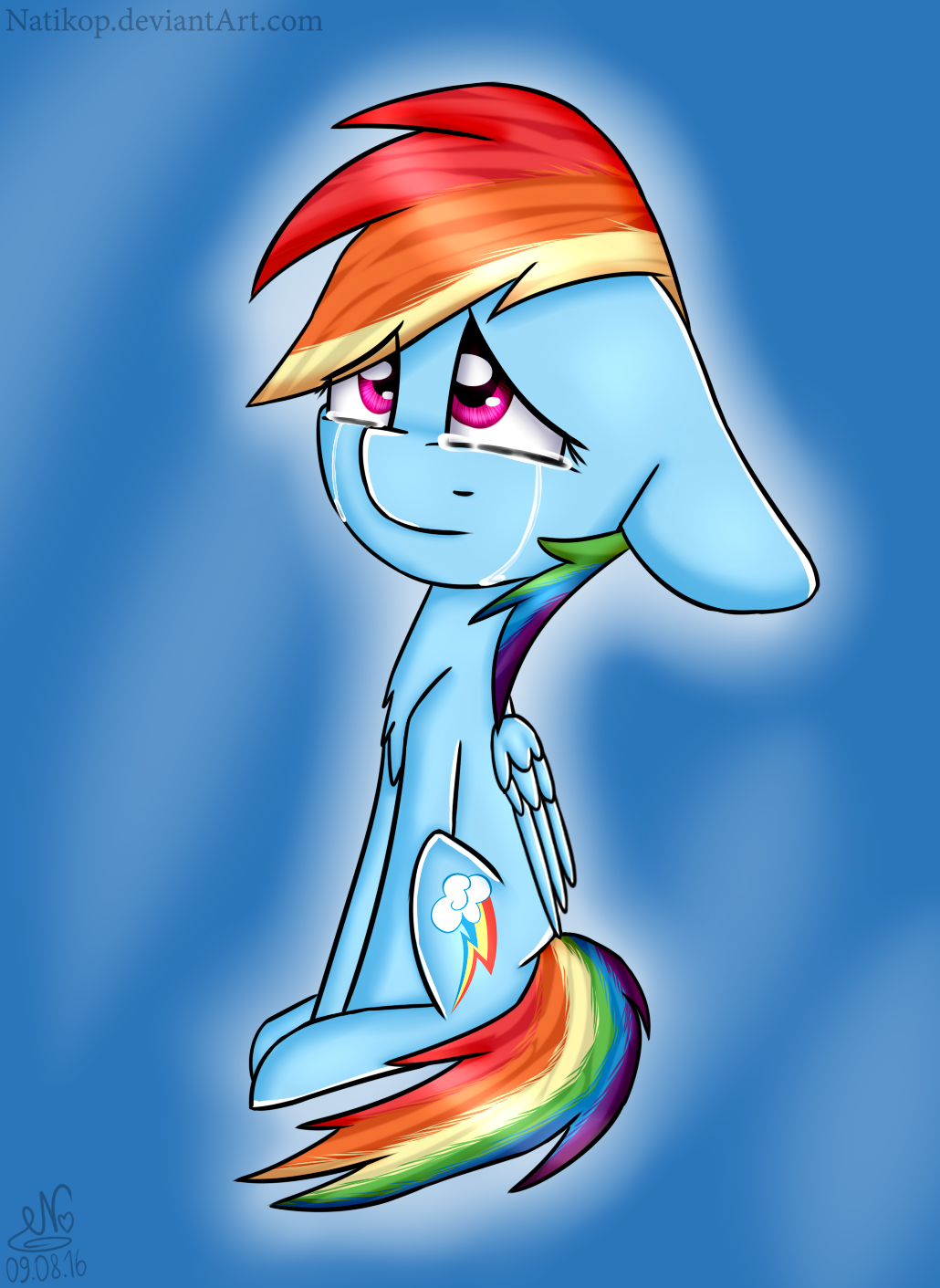 Mlp Sad Rainbow Dash By Natikop On Deviantart