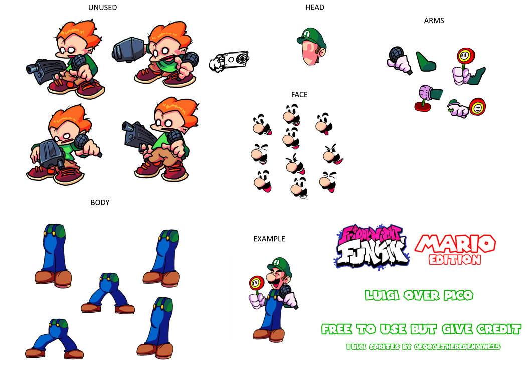 FNF Mario Edition: Luigi over Pico Sprites by GeorgeTheRedEngine15 on ... FNF Mario Edition: Luigi over Pico Sprites by GeorgeTheRedEngine15 on ...