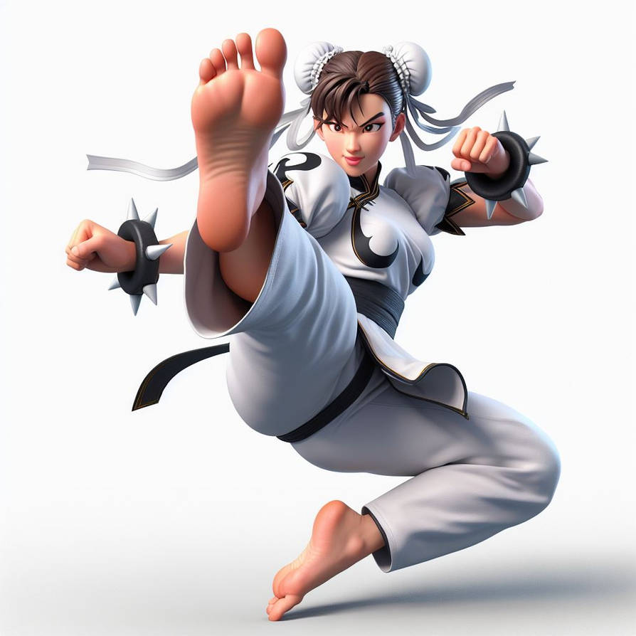 Chun Li Feet Kick In White Gear By Kicksoles On Deviantart