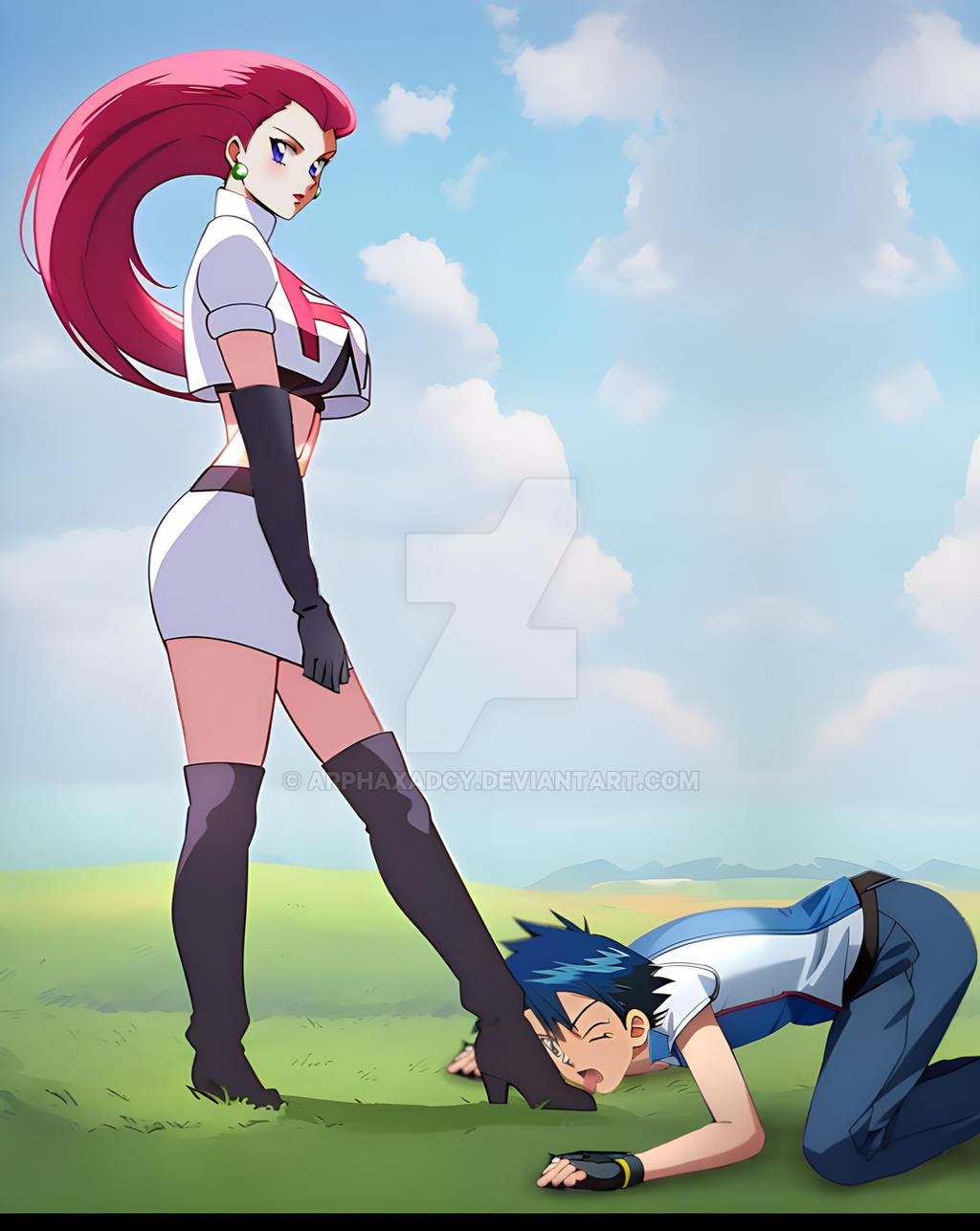 Pokemon Femdom 1b Jessie X Ash Thigh Boot By Arphaxadcy On Deviantart