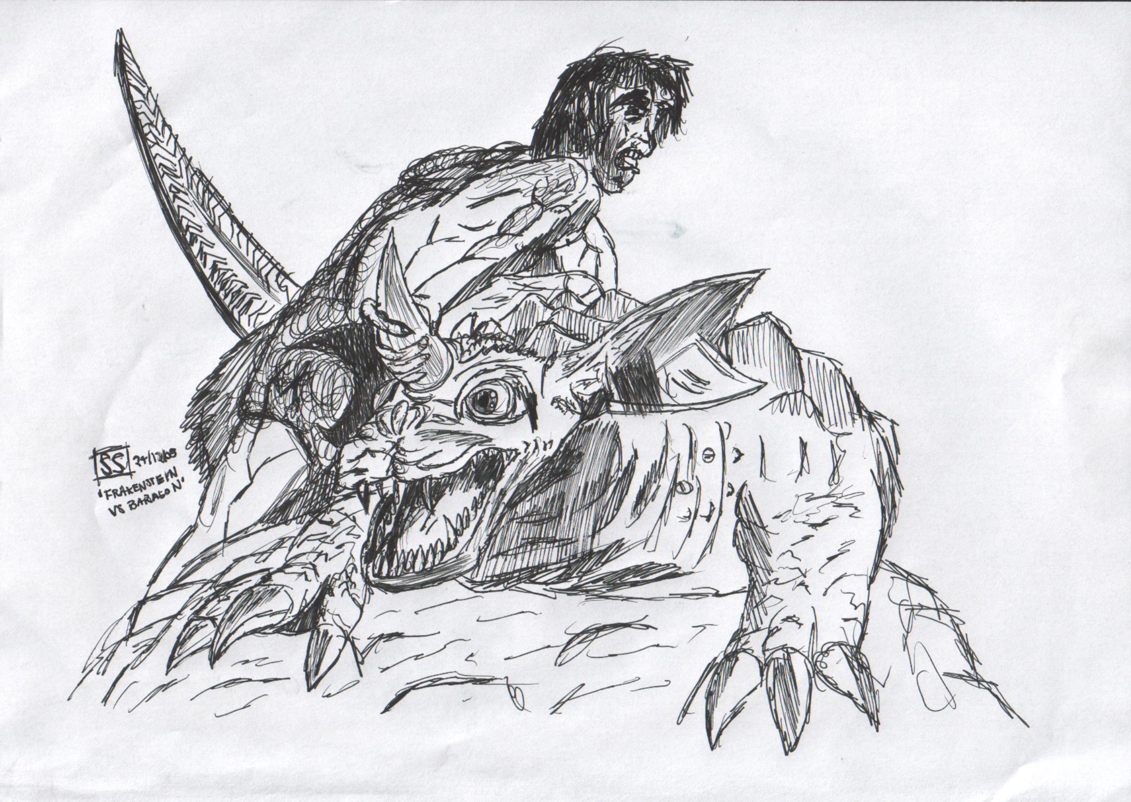 Frankenstein vs. Baragon by Stevenzilla on DeviantArt