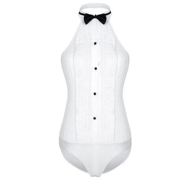 Tuxedo Leotard Bodysuit White By Thesicksteven On Deviantart