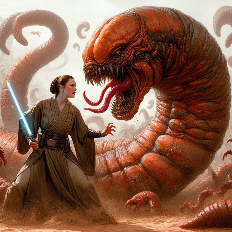 Padme Amidala Fighting Giant Mutated Earthworm By Aeazine On Deviantart