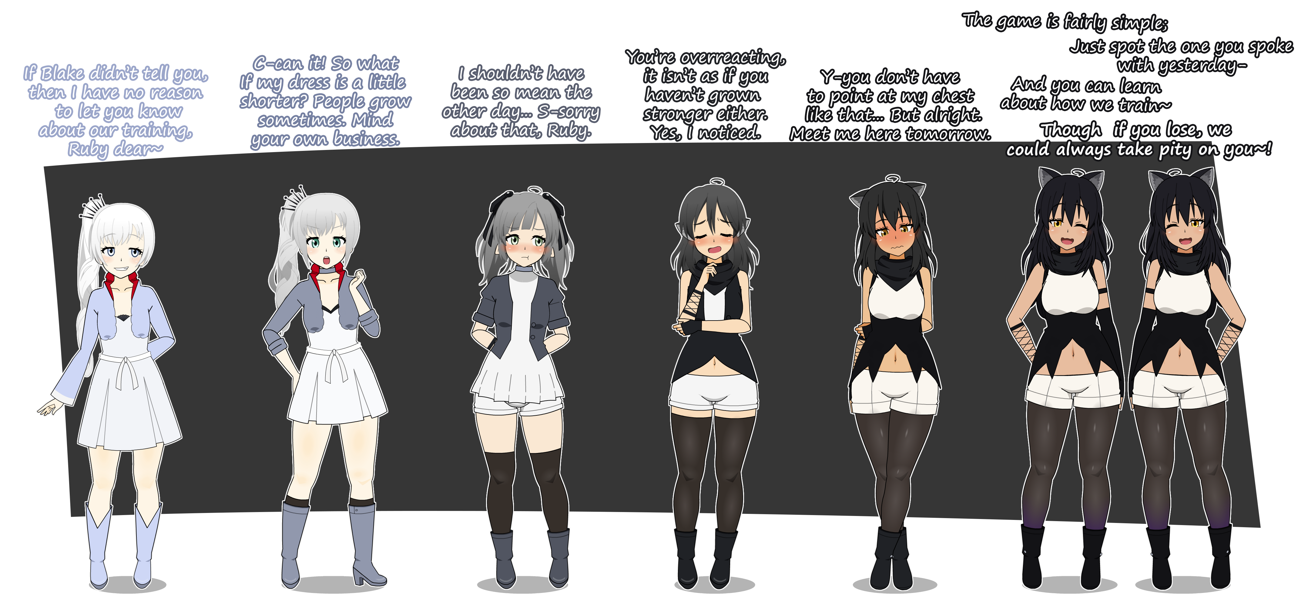 Black And White Ftf Rwby Twinning Comm By Fortunateoneironaut On Deviantart