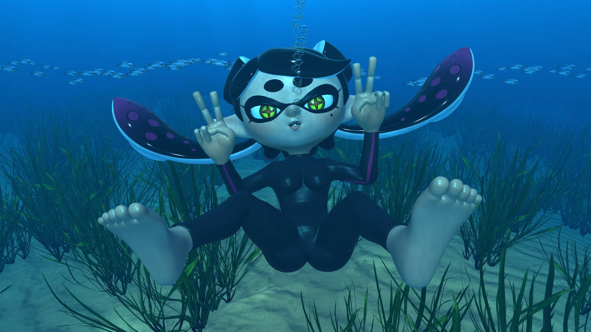 Callies Underwater Pose Wetsuit Version By Kuby64 On Deviantart