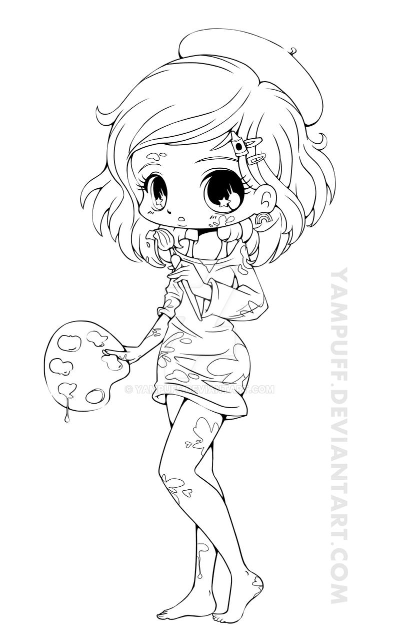 Artist Chibi Lineart By Yampuff On Deviantart
