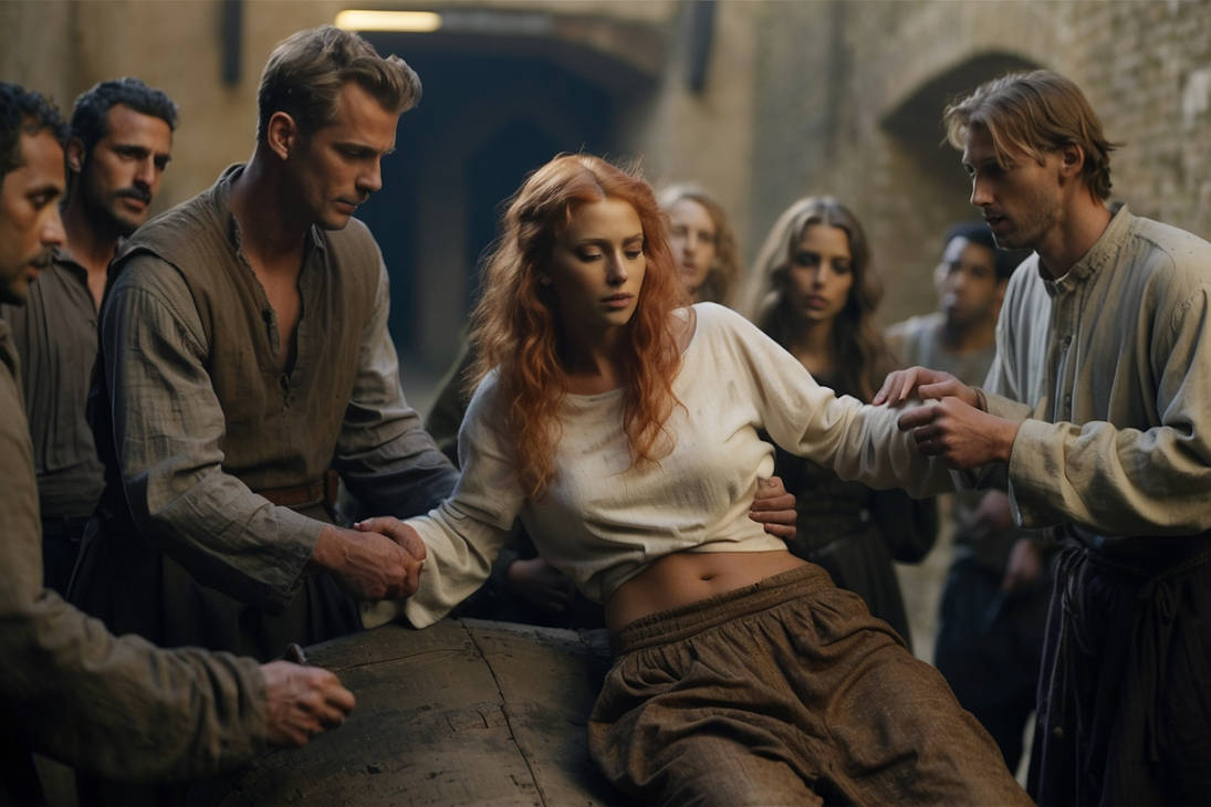 Medieval woman get captured by a group of men by BellyAI on DeviantArt Medieval woman get captured by a group of men by BellyAI on DeviantArt