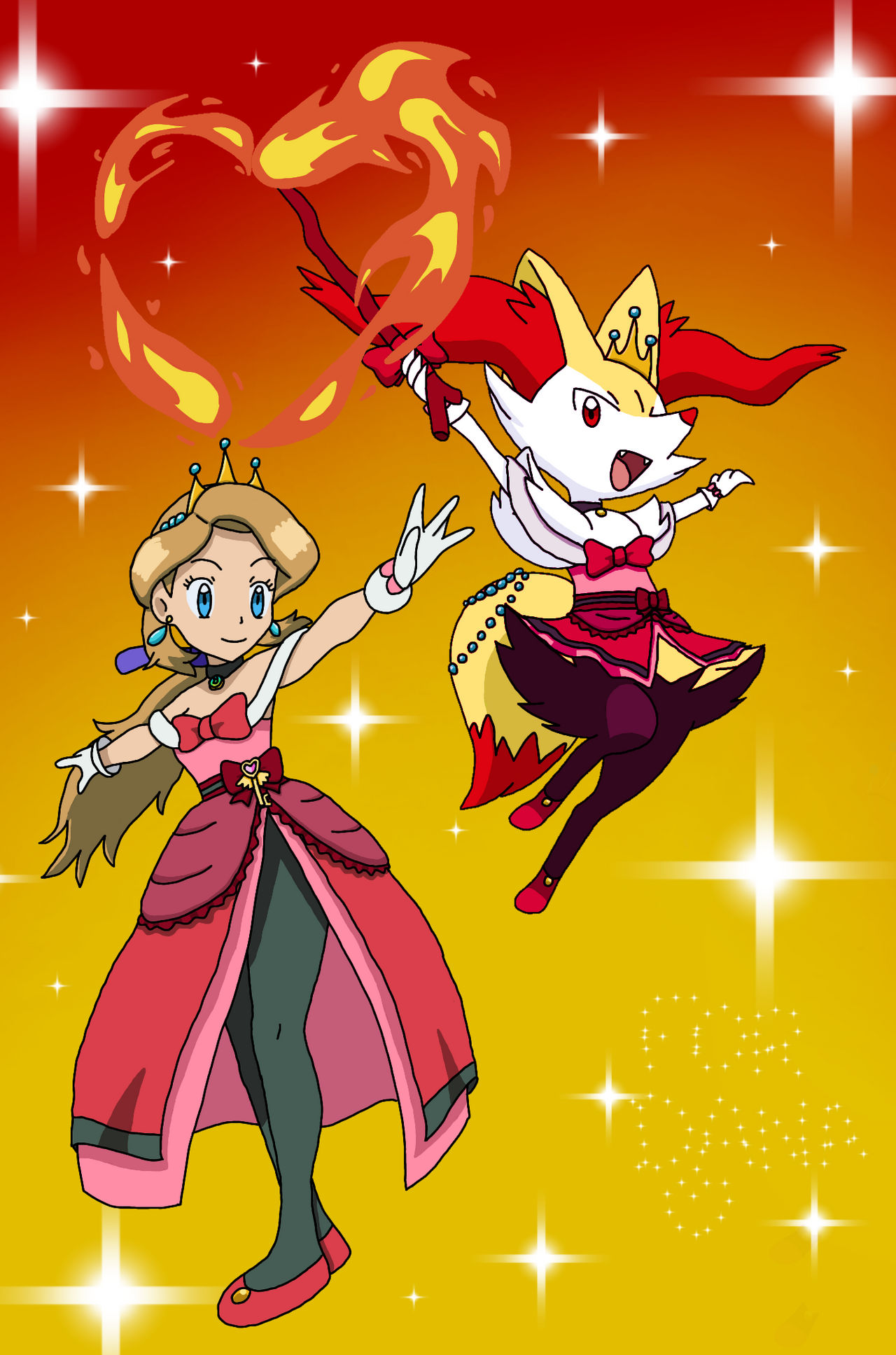 Serena And Braixen For The P3nguin By Serenashowcase On Deviantart