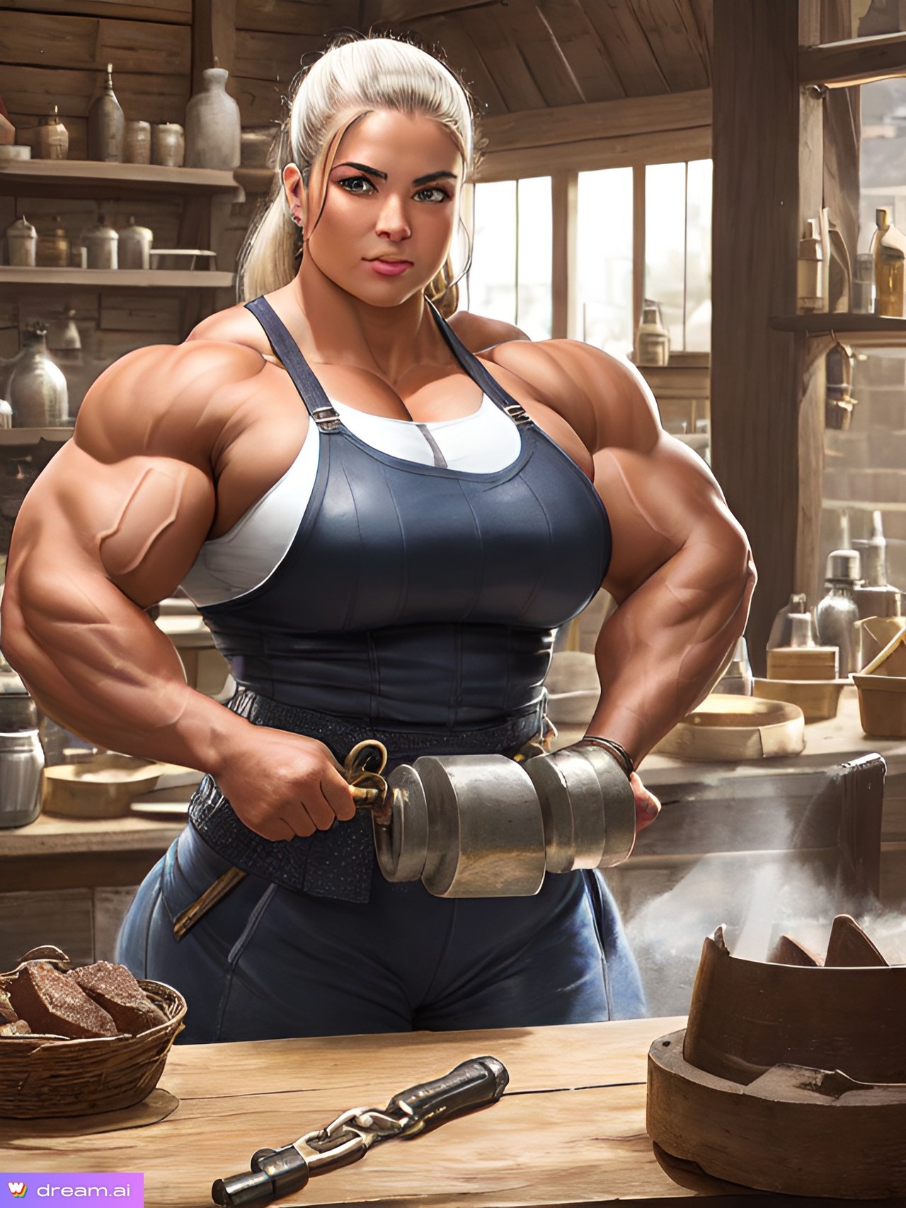 Buff lady metalworker by yin-master on DeviantArt Buff lady metalworker by yin-master on DeviantArt