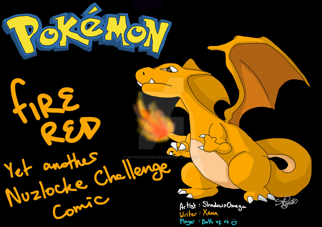 Fire Red Nuzlocke Challenge Cover By Shadowxomega5 On Deviantart