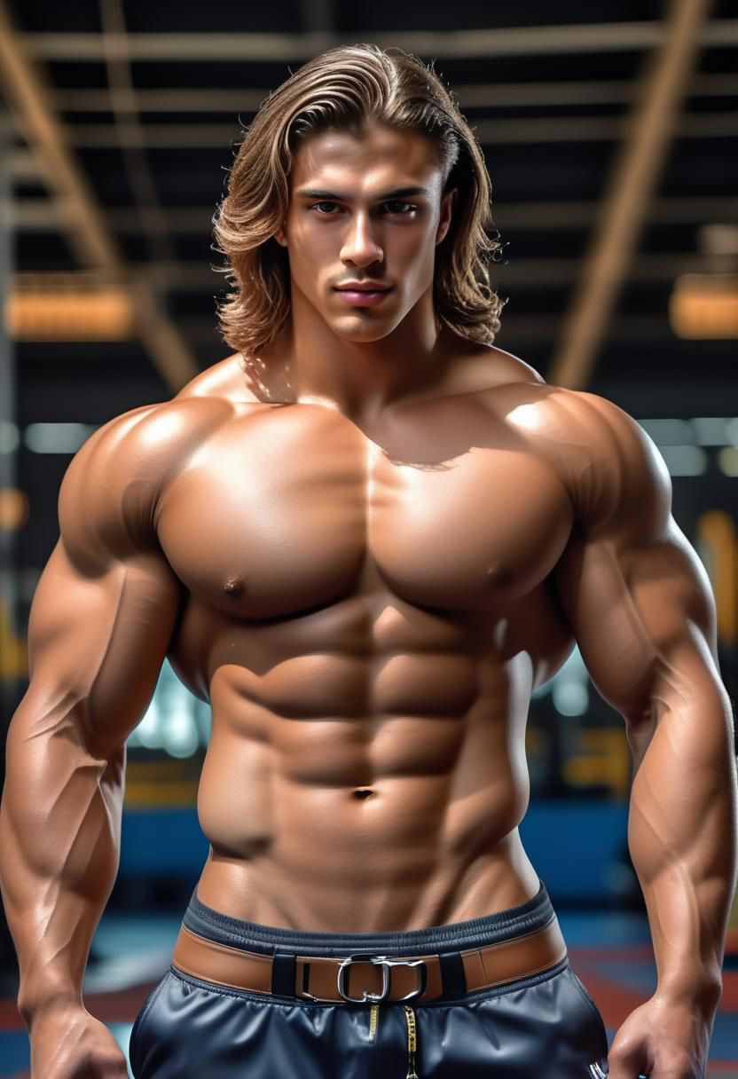 Long Haired Muscle Hunk By Discrepatio On Deviantart