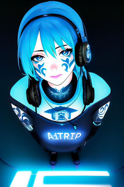 Blue Hair Cyberpunk Girl 0008 By Aitrip On Deviantart