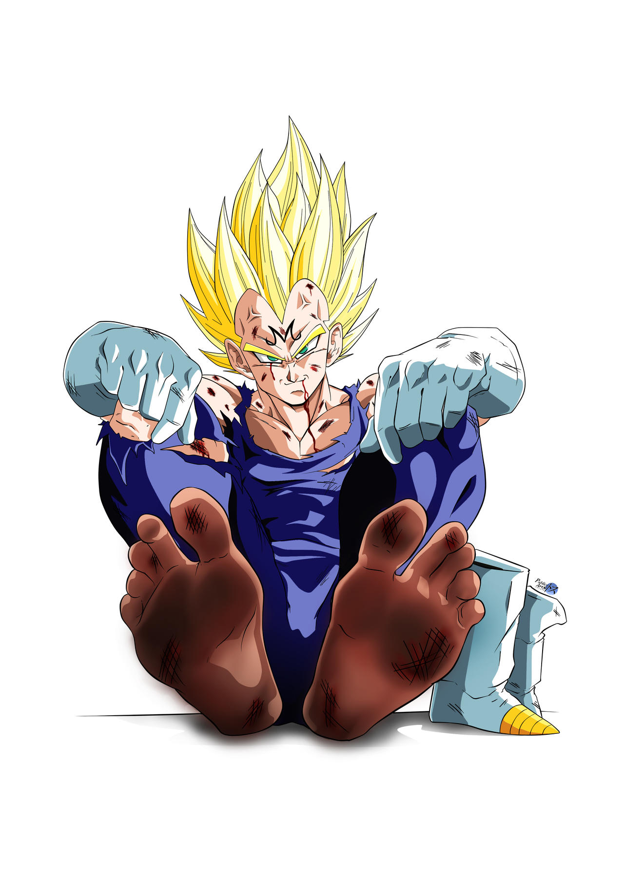 Vegeta Showing His Majin Feet By Footparadise On Deviantart