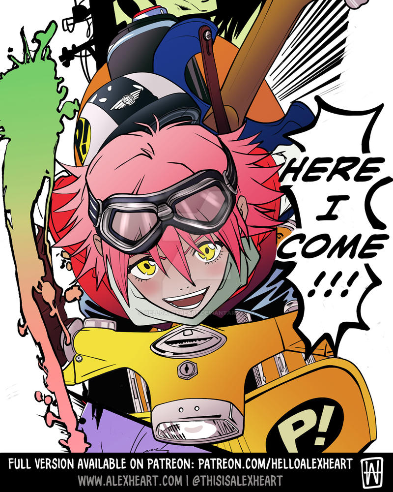 Flcl Haruko Haruhara Fanart By Alex Heart By Helloalexheart On Deviantart
