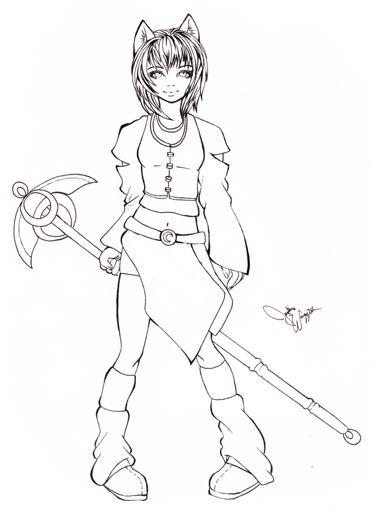 Aki - Line Art by WhiteTsuru on DeviantArt