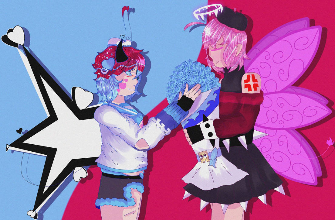 Zane Giving Katsuki Blue Flowers By Ashtondrawsss On Deviantart