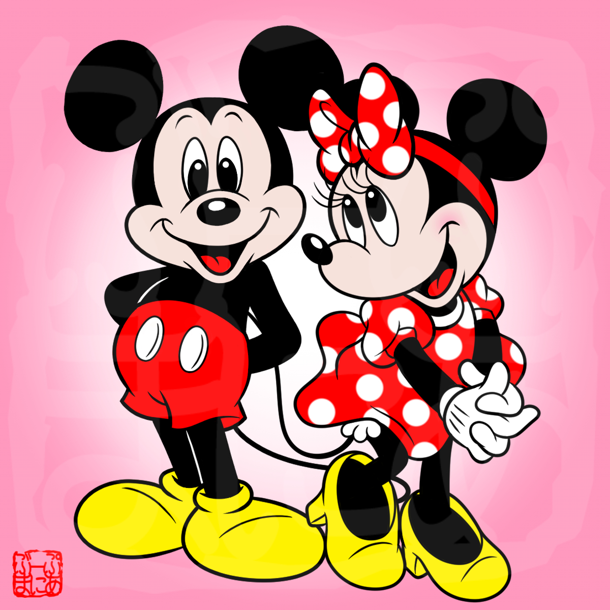 Minnie And Mickey Mouse Love Wallpaper