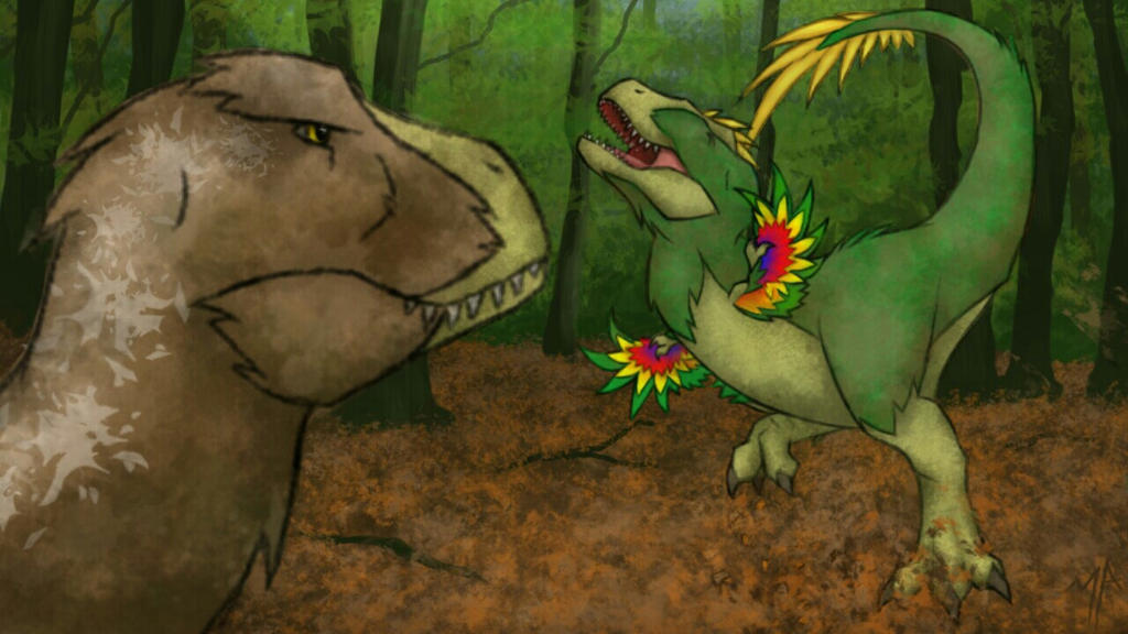 Tyrannosaur Mating Dance By Kelmfire On Deviantart