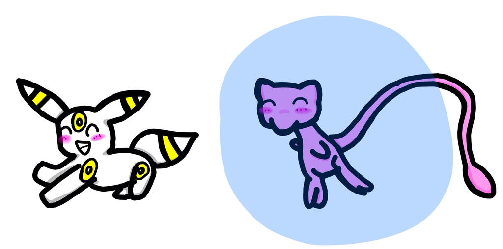 Mew And Umbreon By Loolaa33 On Deviantart