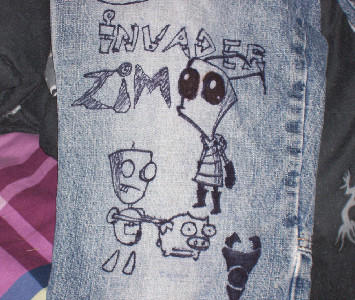 Invader Zim on Jeans by TempestMagdalene on DeviantArt