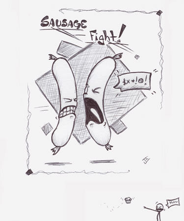 Sausage Fight by Nuttshell on DeviantArt