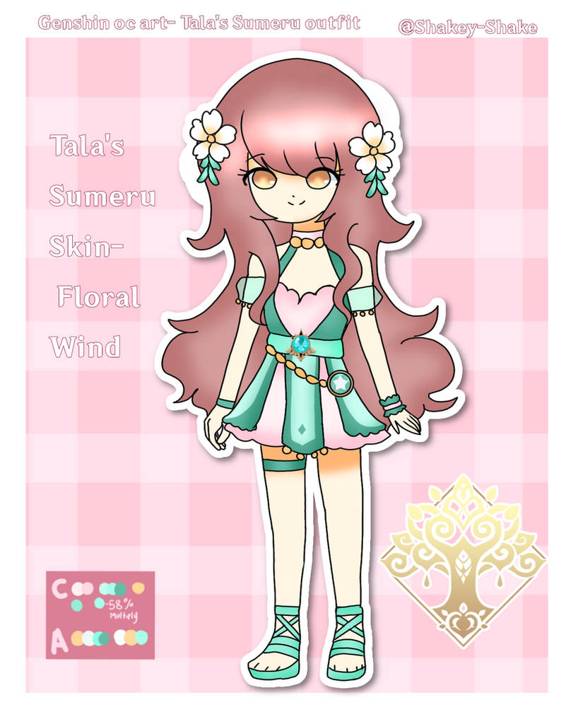 Genshin Oc Art Talas Outfit Skin Floral Wind By Shakey Shake On Deviantart