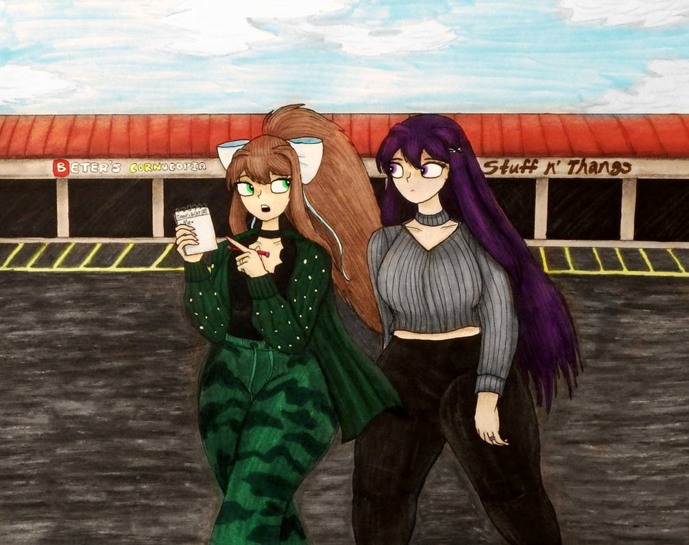 Monika And Yuri Go Shopping By Megadanzilla On Deviantart
