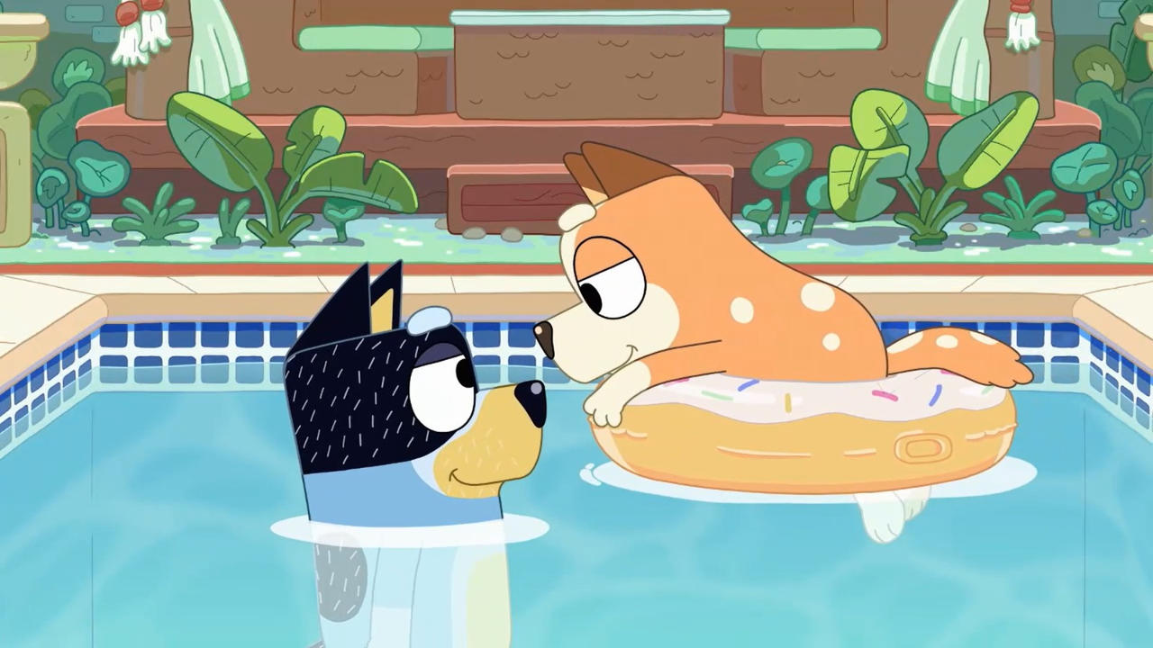 Bandit And Chilli In The Pool By Matuta2002 On Deviantart