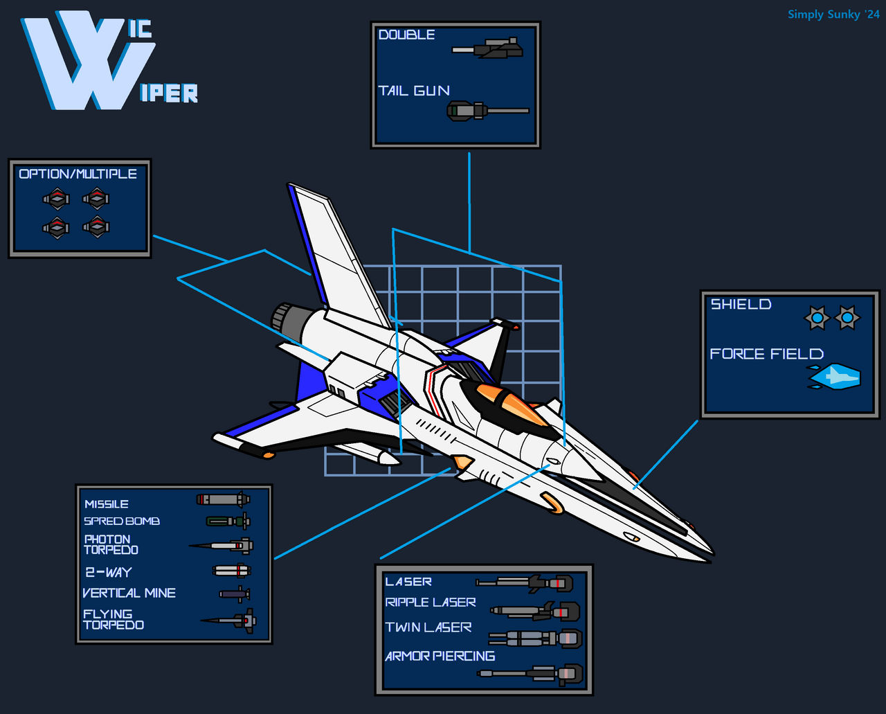 Weapon Schematics of the Vic Viper by SimplySunky64 on DeviantArt Weapon Schematics of the Vic Viper by SimplySunky64 on DeviantArt
