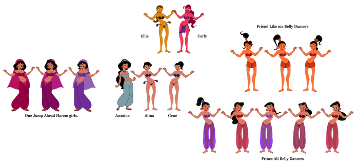 Disneys Genies And Harem Girls On Geniesbottle Deviantart