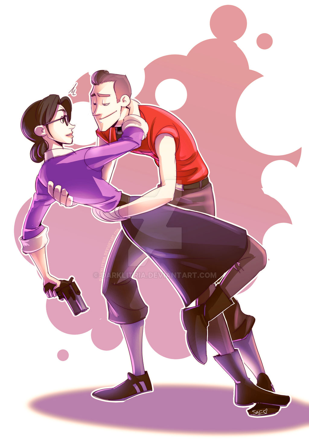 Tf2 Miss Pauling And Scout By Darklitria On Deviantart