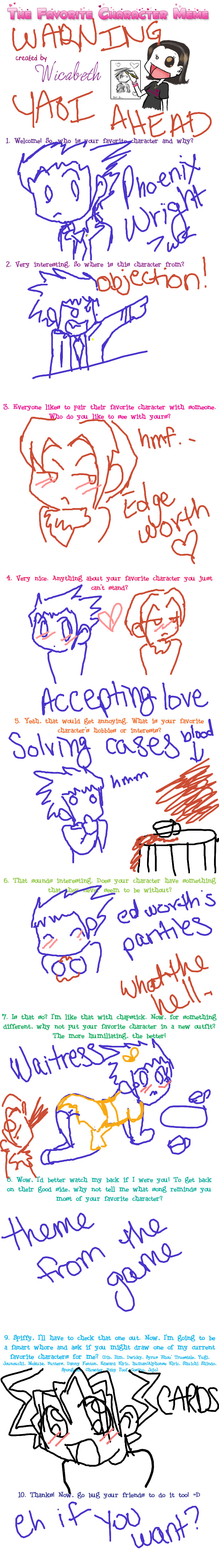 Fave Character Meme by ChikyuMisaki1617 on DeviantArt Fave Character Meme by ChikyuMisaki1617 on DeviantArt