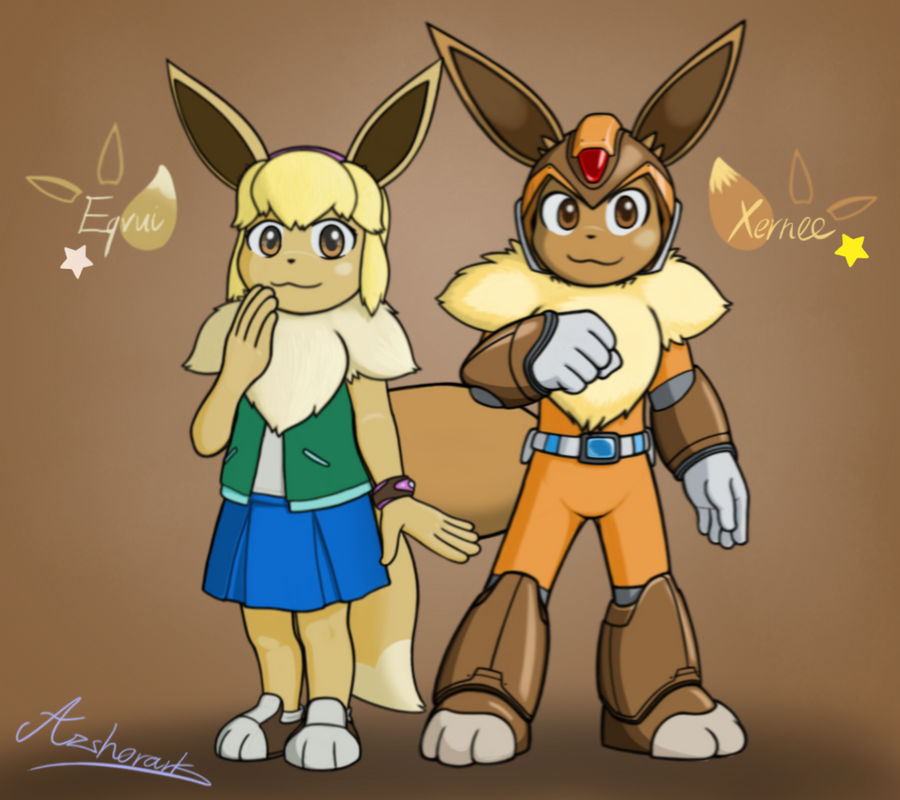 Eevee Brother And Sister By Azshorark On Deviantart