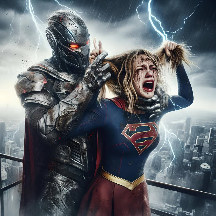 0082 Supergirl Rooftop Torture Blue Costtume By Anoyranoyranoyr On