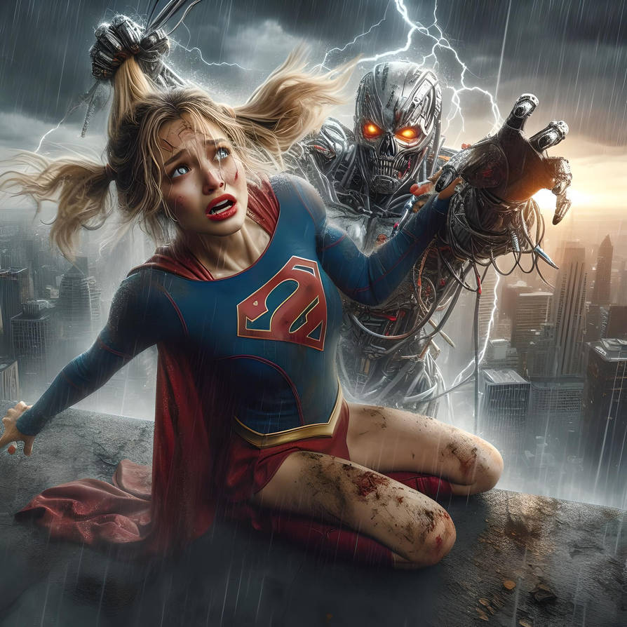 0085 Supergirl Rooftop Torture Blue Costtume By Anoyranoyranoyr On