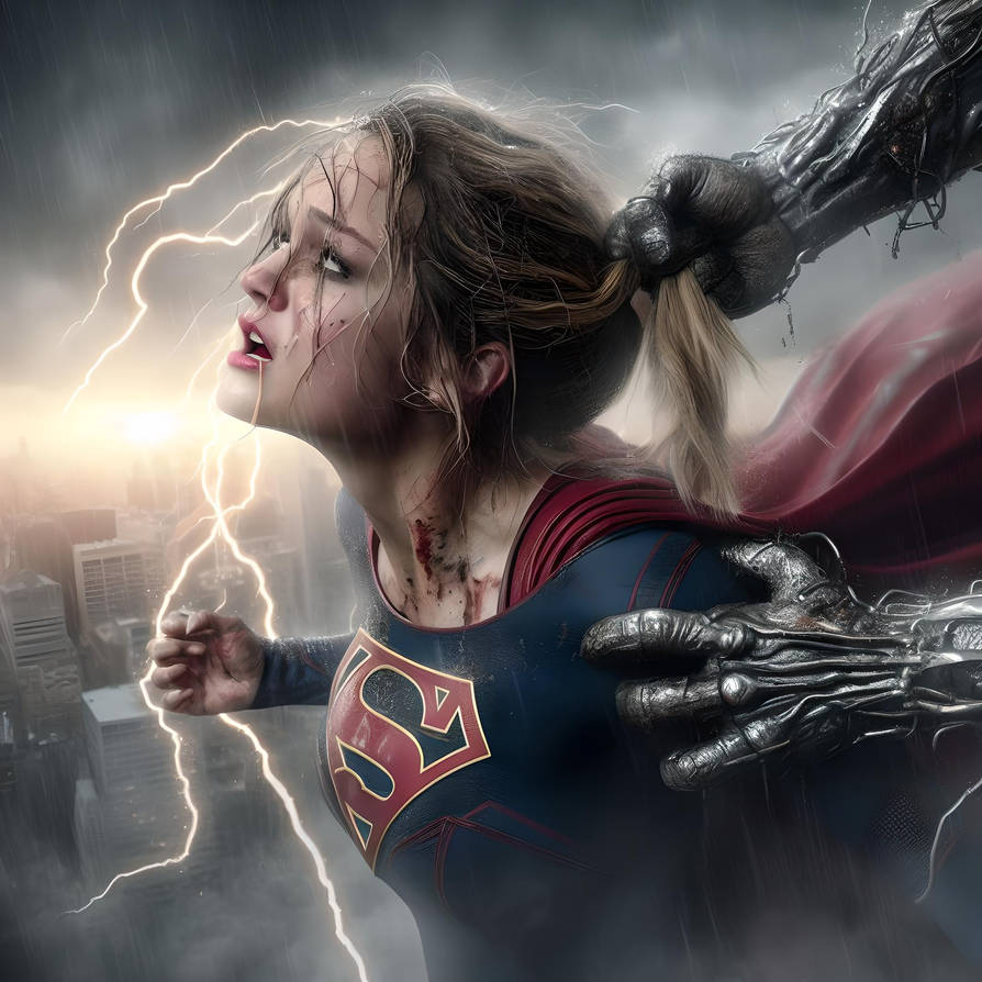 0098 Supergirl Rooftop Torture Blue Costtume By Anoyranoyranoyr On
