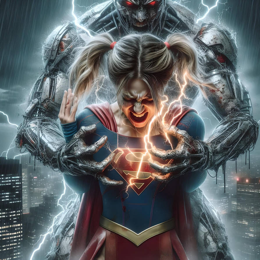 0105 Supergirl Rooftop Torture Blue Costtume By Anoyranoyranoyr On
