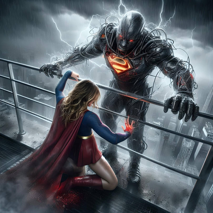 0117 Supergirl Rooftop Torture Blue Costtume By Anoyranoyranoyr On