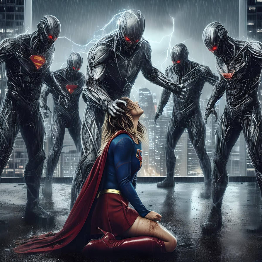 0199 Supergirl Rooftop Torture Blue Costtume By Anoyranoyranoyr On