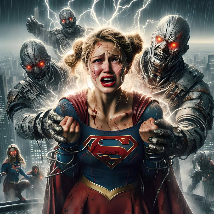0203 Supergirl Rooftop Torture Blue Costtume By Anoyranoyranoyr On